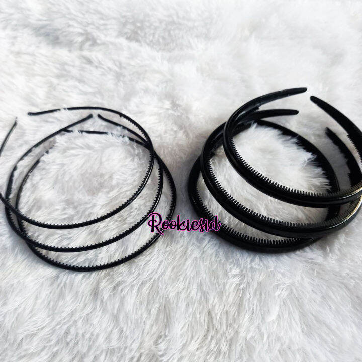 Isi 3 Bando Plastik Kecil Bando Lidi Bando Hitam Polos Ukuran Kecil ...