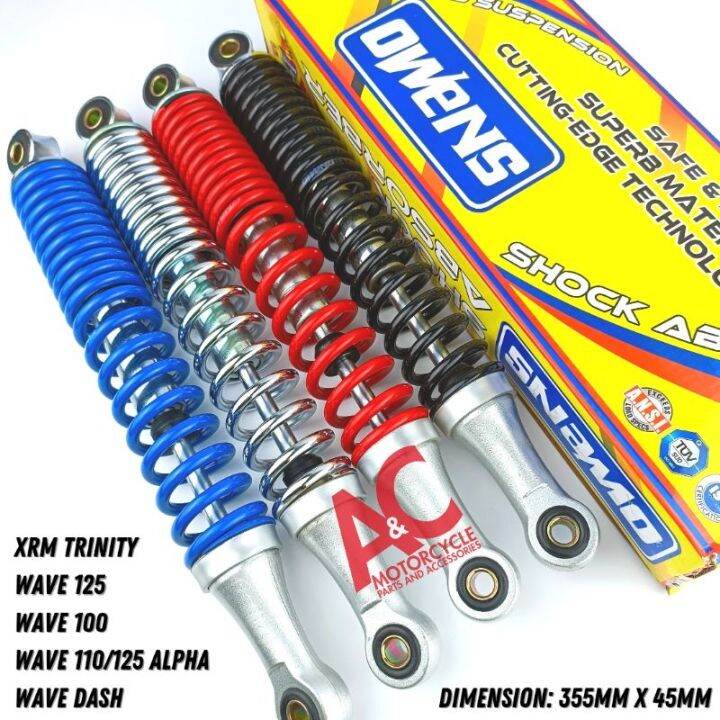 New 2023 Wave 125/ XRM Trinity Owens Rear Shock Absorber 355mm (Pair ...