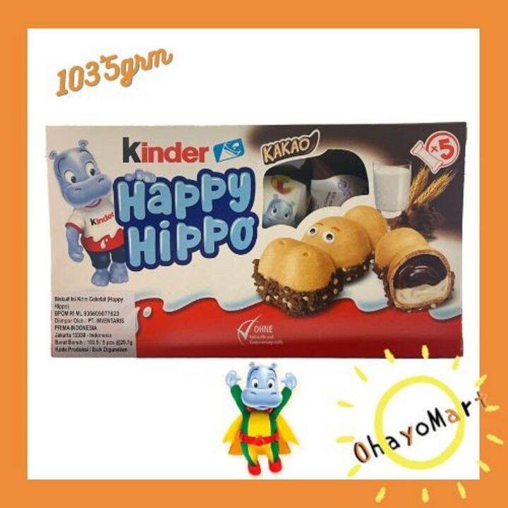 Kinder Happy Hippo Kakao / Biskuit Kinder Happy hippo Cacao 103g isi 5 | Lazada Indonesia