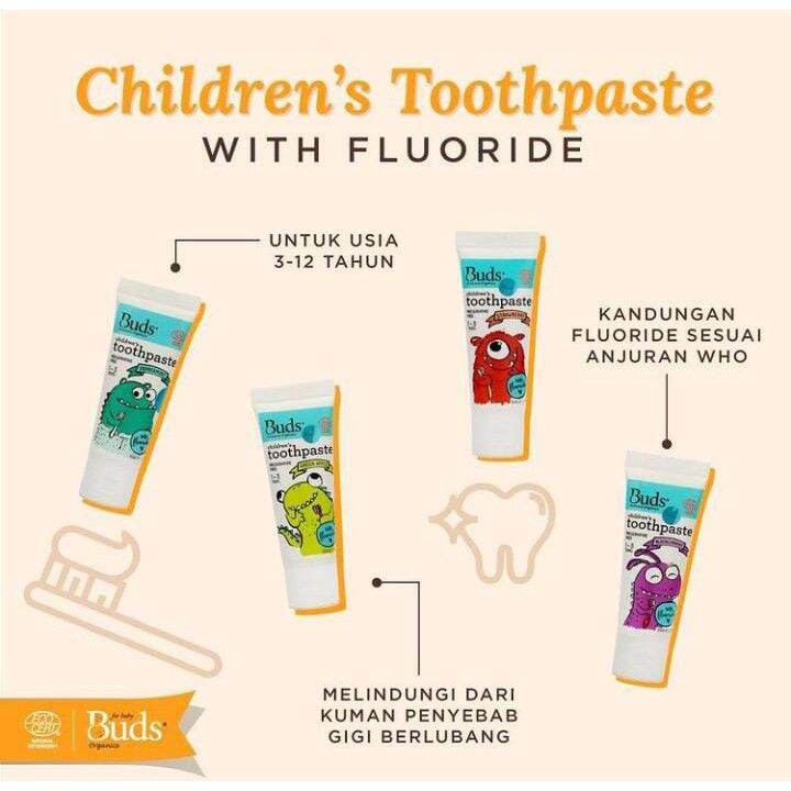 Buds for Kids Children's Toothpaste with Natural Xylitol / pasta gigi ...