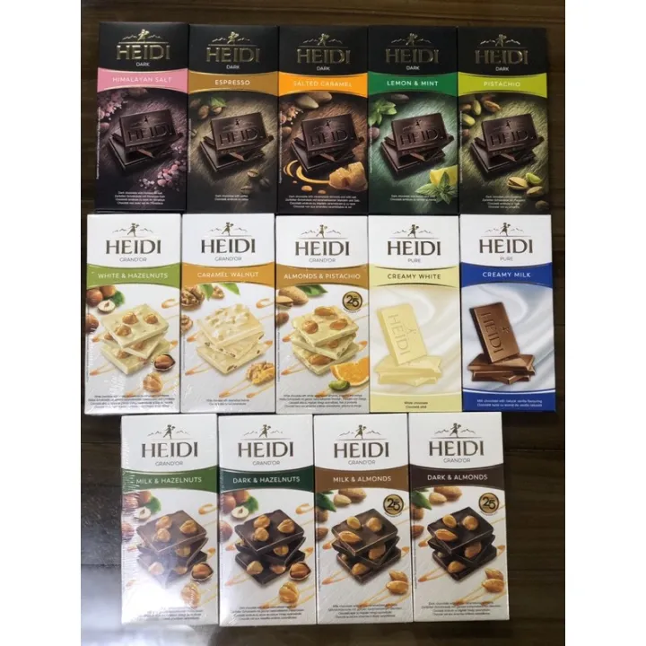 Heidi Chocolate from Switzerland, 80 grams (Keto-approved Intense Dark ...