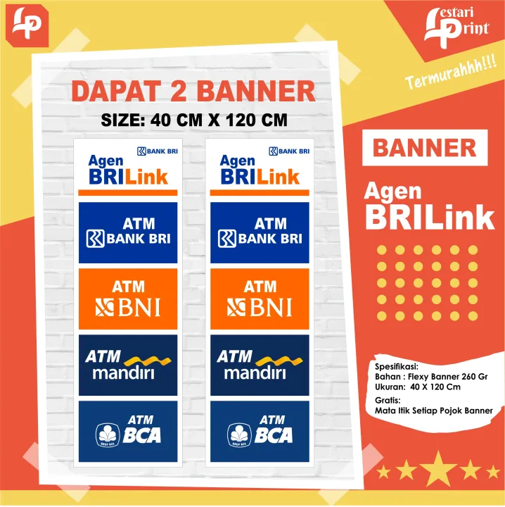 BANNER AGEN BRILINK 40CM X 120CM BELI 1 GRATIS 1 / BANNER BRILINK ...