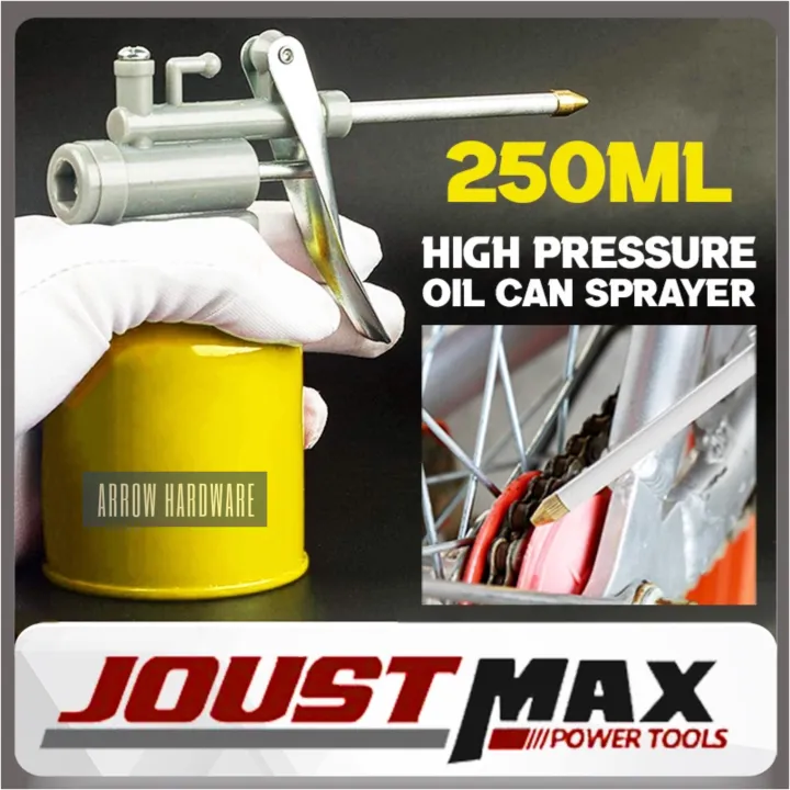 250ml High Pressure Metal Hand Pump Oil Can Sprayer Oil Lubricant Spray ...