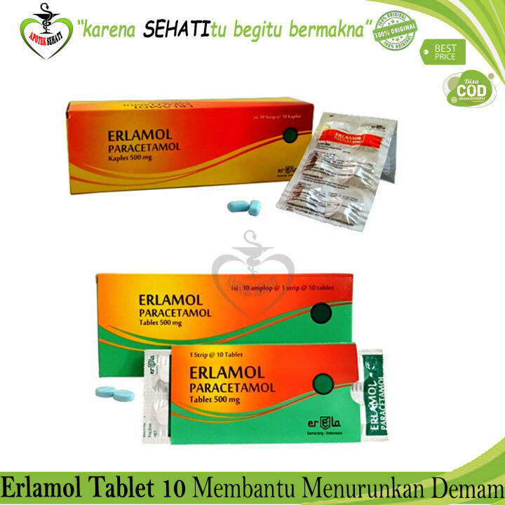 Erlamol 500 mg 10 Tablet Erlamol 500 mg 10 Tablet | Lazada Indonesia