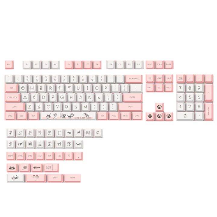138 Keys PBT Dye Sub Keycaps XDA Kitty for Mx Switch Mechanical ...