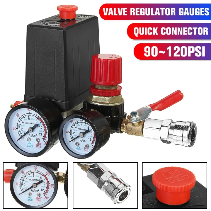 240V Air Compressor Pump Pressure Switch Manifold Regulator Control ...