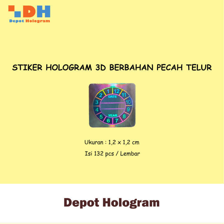 Stiker Pecah Telur Lapis Hologram Silver 1,2 cm x 1,2 cm - segel rusak ...