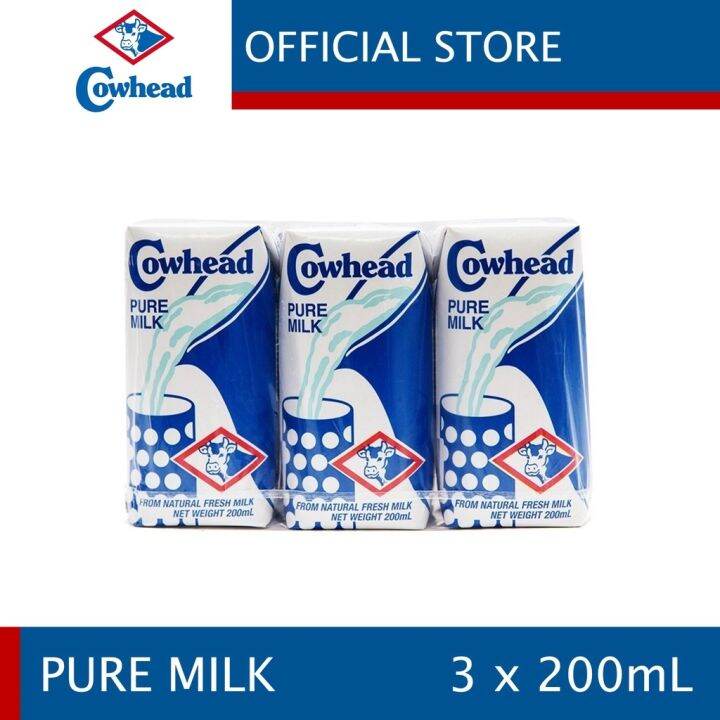 food Cowhead Pure Milk 200mL x 3 [Fresh Milk - UHT Milk - Full Cream ...