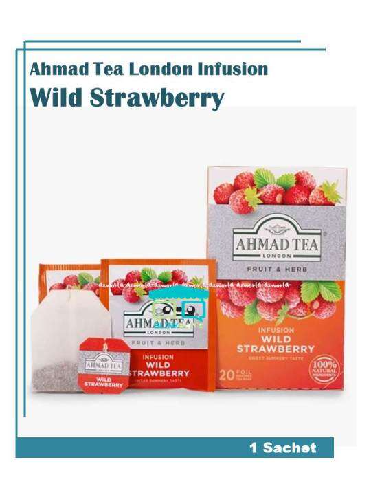 SACHET Ahmad Tea London Green Tea INFUSION WILD STRAWBERRY Teh Hijau ...