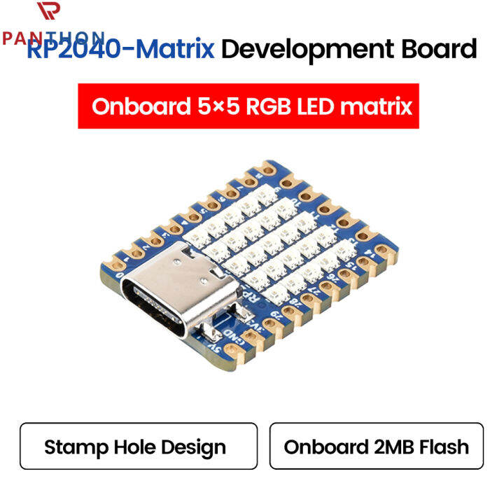 【💕Ready Stock🎉】PANTHON RP2040 Mini Development Board 5 × 5 RGB LED ...