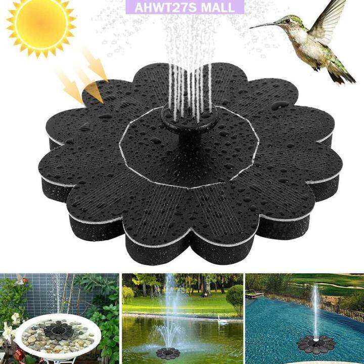 Solar Fountain with 5 Nozzles Solar Water Pump Floating Fountain Garden ...