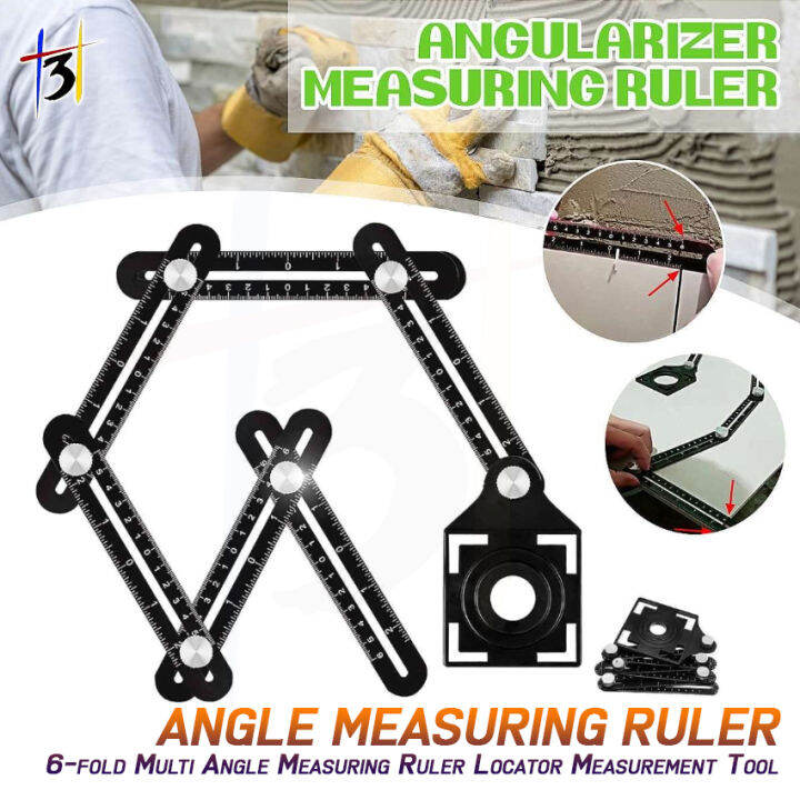 6-fold Aluminium Alloy Angle Ruler Finder Tile Ruler Measuring Ruler ...