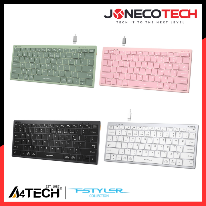 A4Tech FBX51C Bluetooth & 2.4G Wireless Keyboard Fstyler Bluetooth Scissor Switch / 10 Meter ...