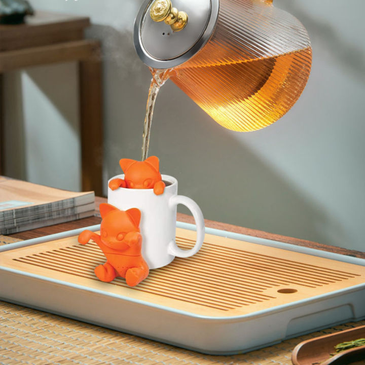 TTLIFE Cute Cat Tea Strainer, Funny And Cute Silicone Cat Tea Strainer ...