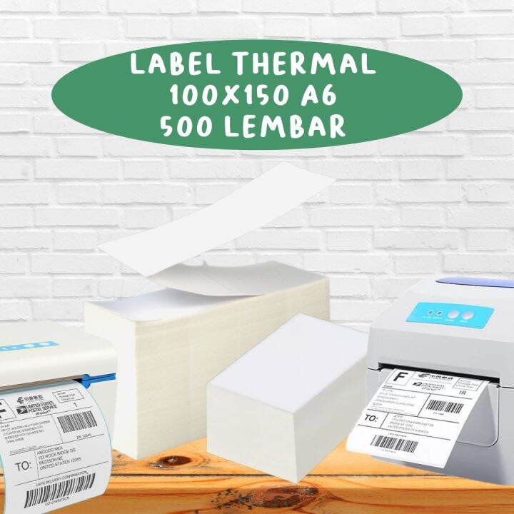 Kertas Stiker Resi Pengiriman Barcode Label Thermal A6 Tanpa Tinta Murah 10x15cm 100 x 150 mm ...