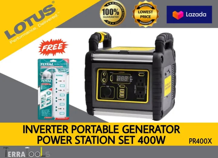 Lotus 400W Inverter Portable Generator Power Station Set (PR400X) FREE ...