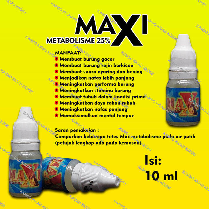 MAXI MAX METABOLISME 25% maxi max metabolisme 25% high level hore obat burung sakit macet bunyi ...