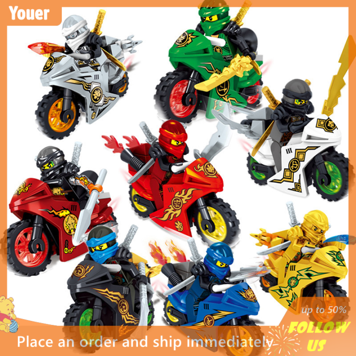 【Youer】 8Stk Ninjago Motorcycle Set Minifigures Ninja Mini Figures ...