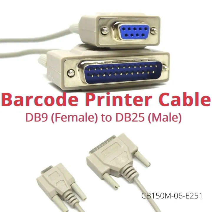 3C Connections / DB9 to DB25 Barcode Printer Cable (6 Feet) (F/M ...