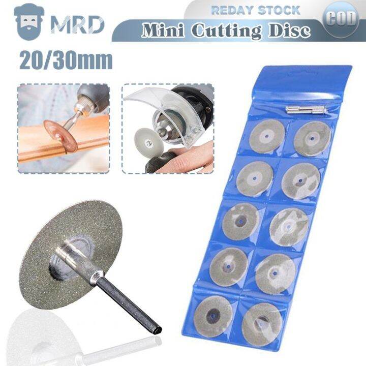 10pcs Mini Diamond Cutting Wheel+2 Arbour Shaft Cutting Disc Grinding ...