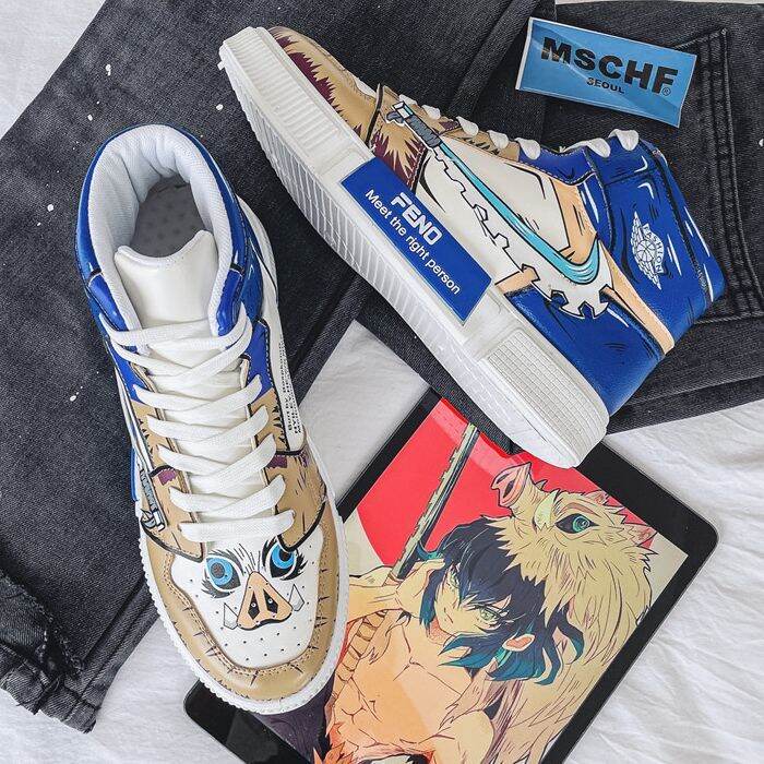 INLIKE Premium Sekolah Lentur Klasik Anime Demon Slayer Sepatu Pria ...