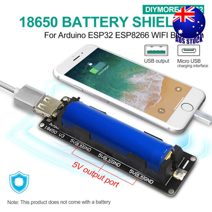 Seasboat Micro USBWemos ESP32 18650 Battery Shield V3 ESP-32 LED for Arduino Raspberry Pi ...