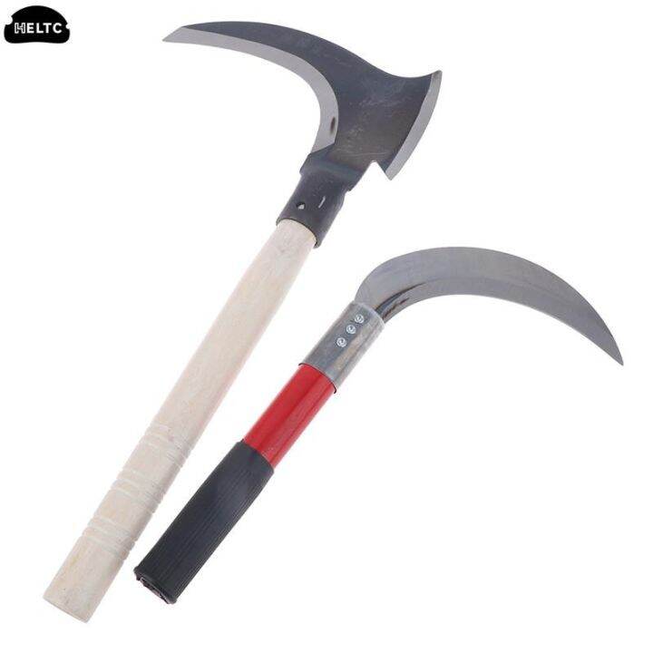 Multiftion High Manganese Steel Double Scythe Ax Gardening Weeding Grass Sickle Farming Handheld ...