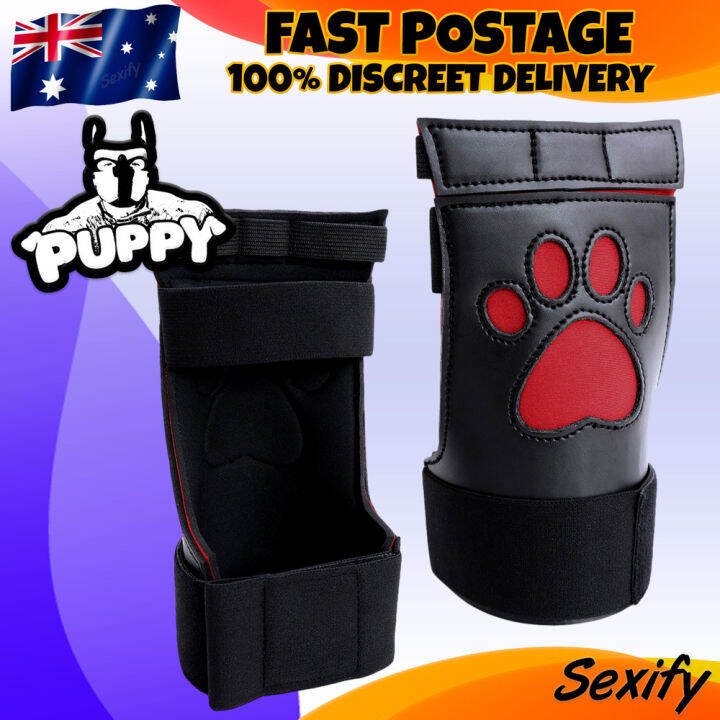 [Privacy Packaging] Puppy Pup Play Mittens Flax Leather Gloves Cosplay ...
