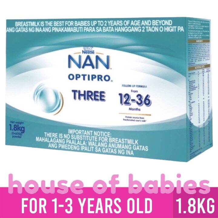 NAN OptiPro Three 1.8kg 1-3 Years Old Milk Supplement | Lazada PH