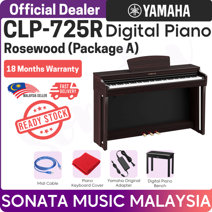 Yamaha Clavinova Digital Piano CLP-725 R (ROSEWOOD) PACKAGE A - (clp ...