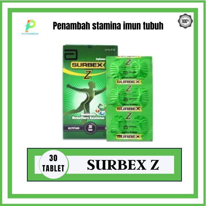 Surbex Z Penambah Vitamin C, B1, B2, B6, B12, E Dan Stamina Tubuh Isi ...