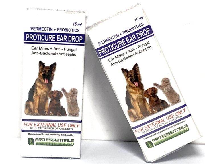 [JWR AGRIVET] 2pc Proticure Ear Drop 15ml for Dog and Cat Ear Mites ...