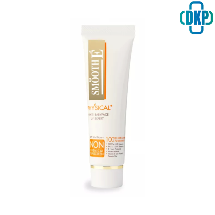 Smooth E Physical Sunscreen SPF50+ สมูทอีกันแดด( สีขาว )ขนาด15 กรัม ...