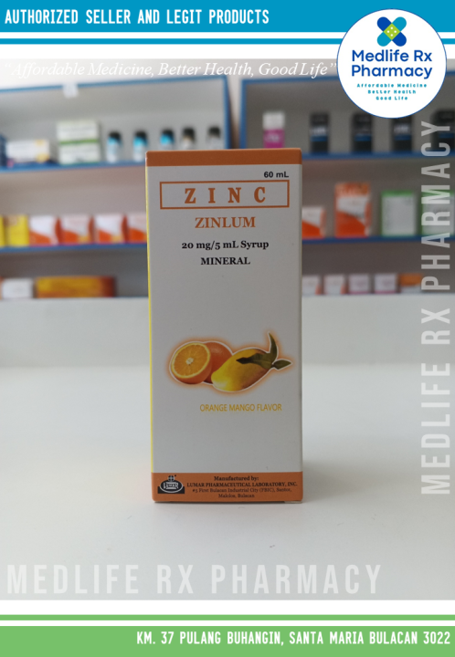 ZINLUM - (Zinc) 20mg/5ml Syrup 60mL | Lazada PH