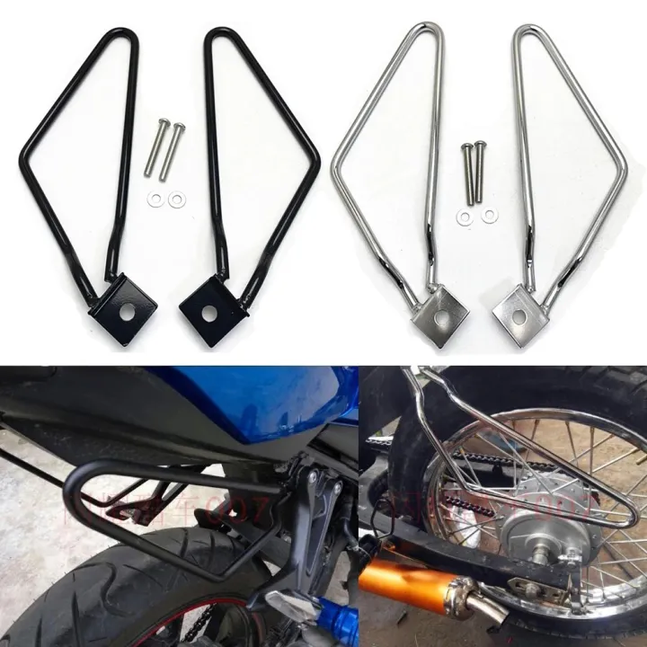 Motorcycle Black Saddle Bag Support Bars Mount Bracket Motorcycle ...