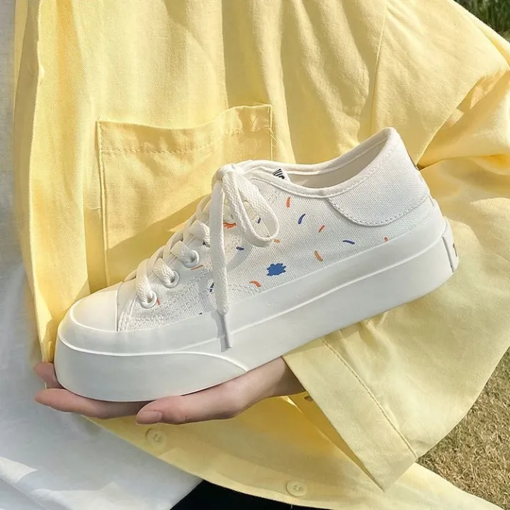 Pretty Annie รองเท้าผ้าใบ รองเท้าผู้หญิง รองเท้าผ้าใบผญเปิดส้น รองเท้า ...