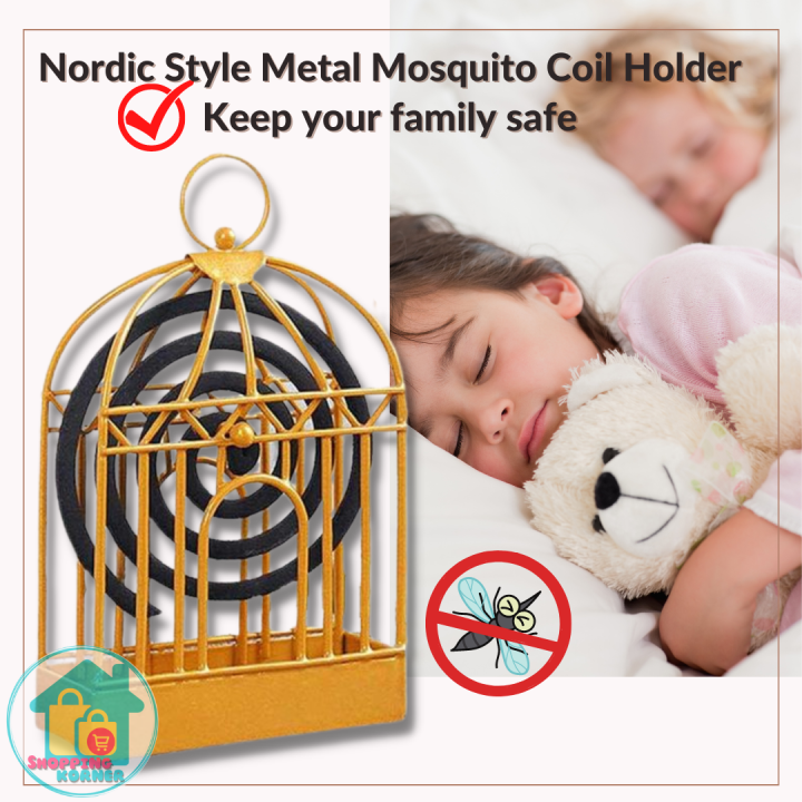 ♥Kelly New Portable Katol Holder Fireproof Birdcage Shape Iron Mosquito ...