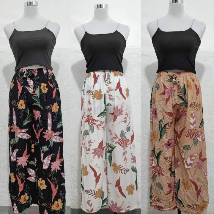 FLORAL CHALLIS SQUARE PANTS COMFY | Lazada PH