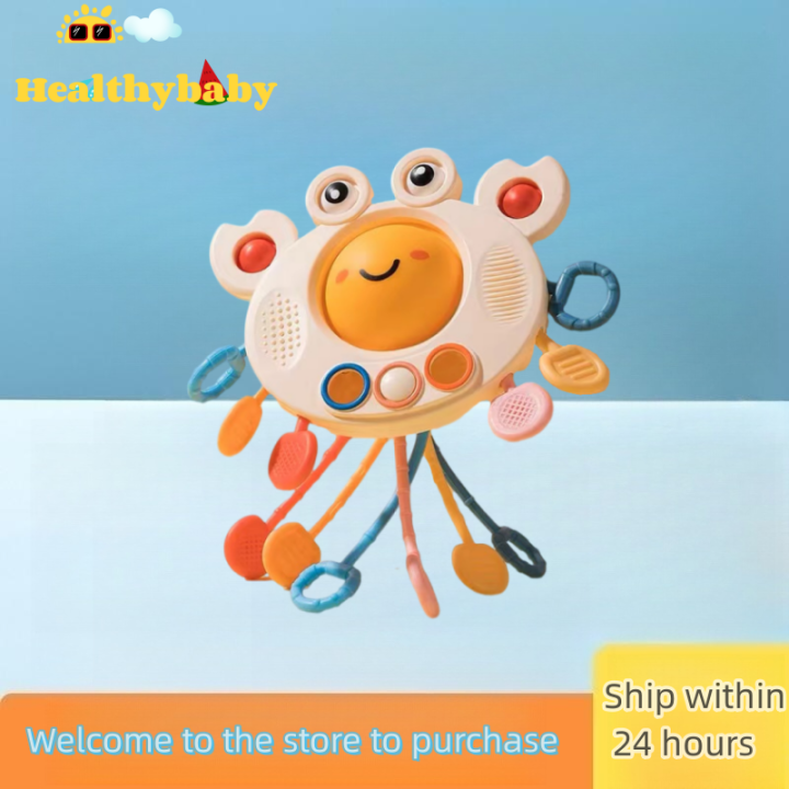 COD Crab Sensory Montessori Silicone Drawstring Toy Development Of ...