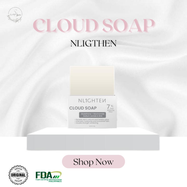 Nlighten Cloud Soap 7 Days Whitening Effect Glutathione Niacinamide ...