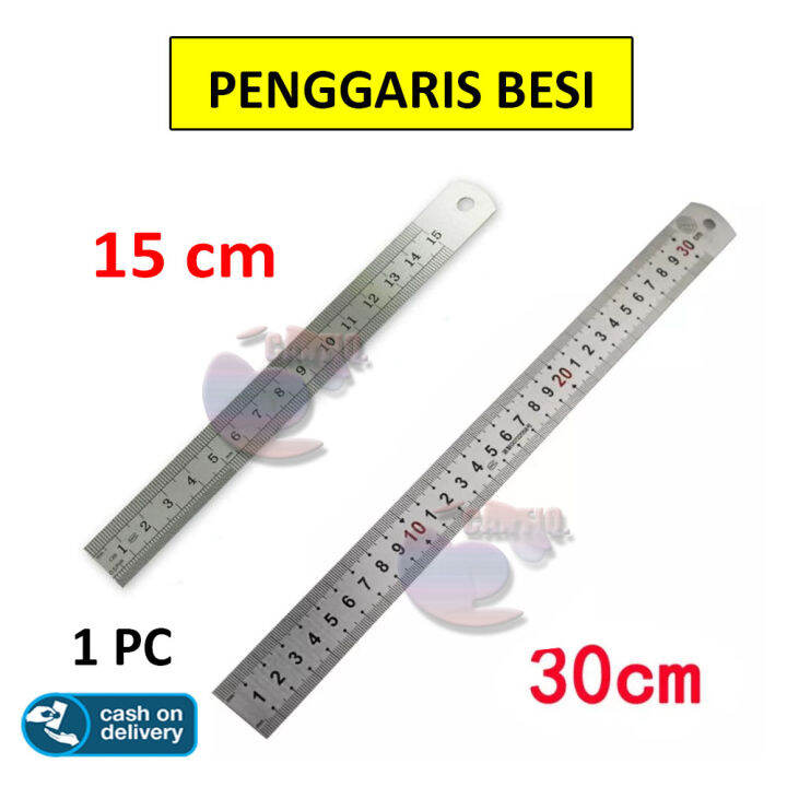 Penggaris Besi 15 cm / 30 cm Mistar Ruller Garisan | Lazada Indonesia