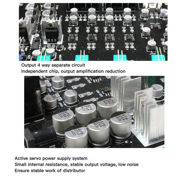 Stereo Splitter Box Sound Signal Splitter 100‑240V 1 in 4 Out for ...