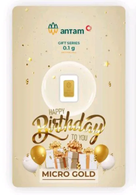 LOGAM MULIA MICRO GOLD ANTAM 0.1 GR SERIES HAPPY BIRTHDAY GOLD | Lazada ...
