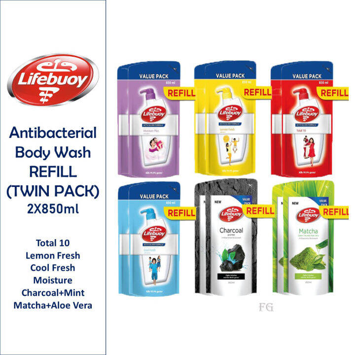 Lifebuoy Antibacterial Bodywash Refill Pack 850ml x 2 Packs ( Twin Pack ) | Lazada