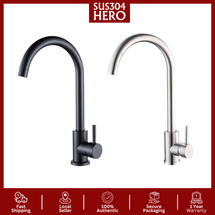 SUS304 HERO Black Oxide Coated Stainless Steel SUS304 Kitchen Faucet ...