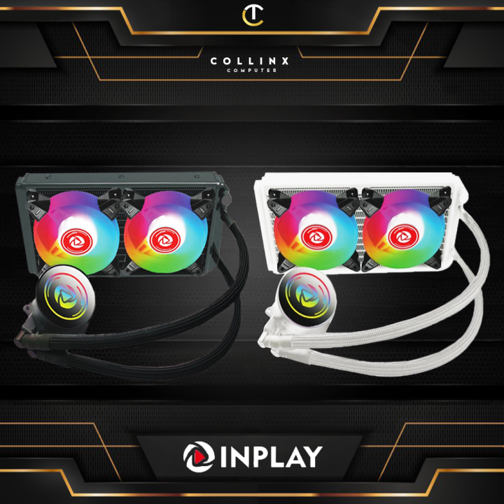 Inplay Ice 240AX AIO CPU Cooler Black White 240mm Dual Fan Air and ...