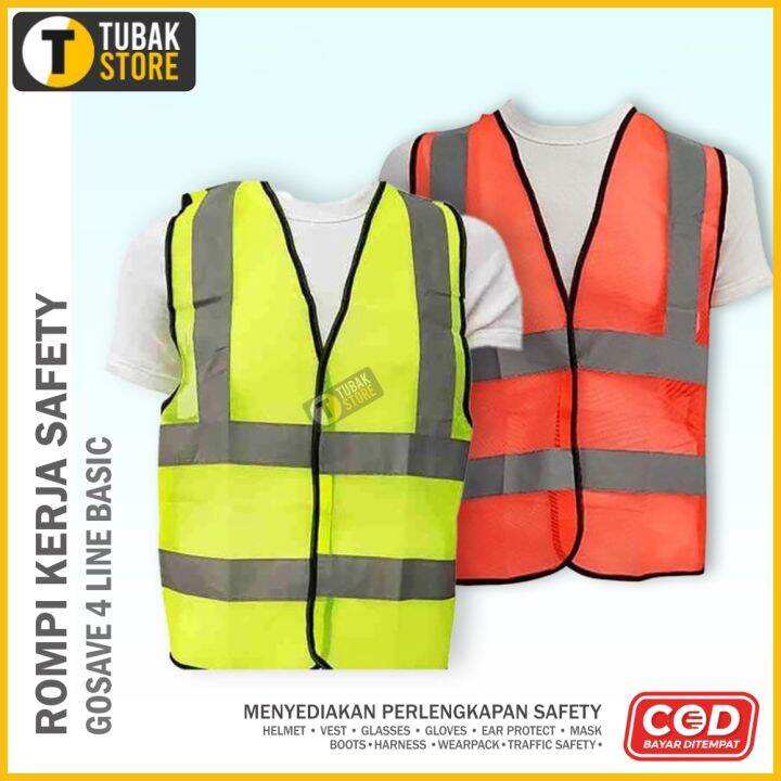 Rompi Proyek Safety/ Safety Vest / Rompi 4 Line / Rompi Parkir ...