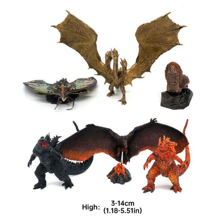 Godzilla 6pcs Pack King of Monsters 5" Toy Model Set Gift Ghidorah ...