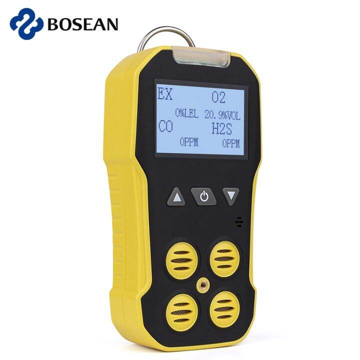 Bosean Multi Gas Detector O2 H2S CO LEL 4 in 1 Gas Meter Oxygen Hydrogen Sulfide Carbon Monoxide ...