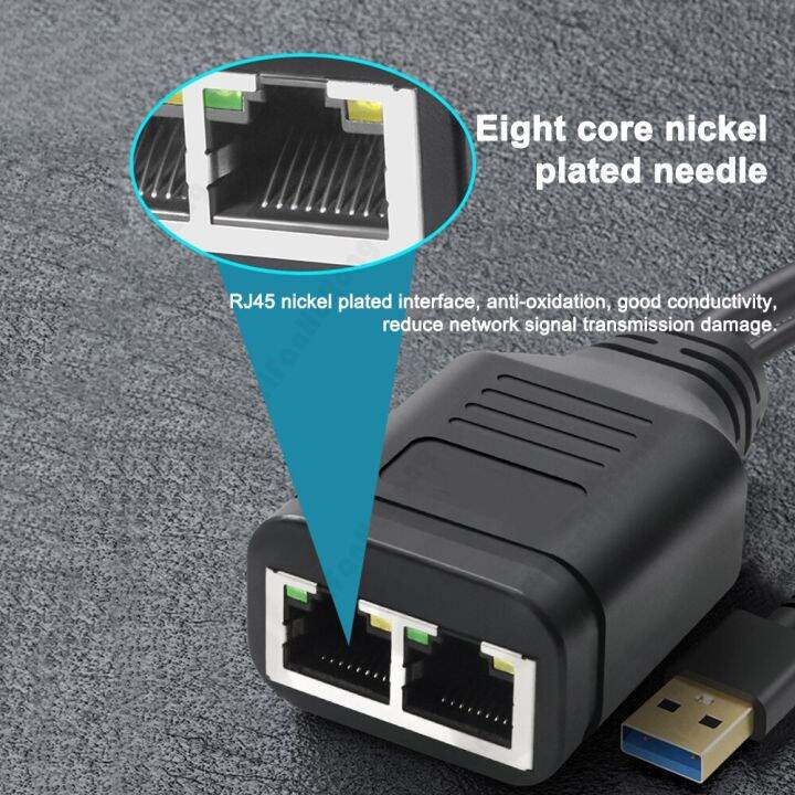 RJ45 Splitter 1 to 2 Ethernet Adapter Internet Network Cable Extender ...